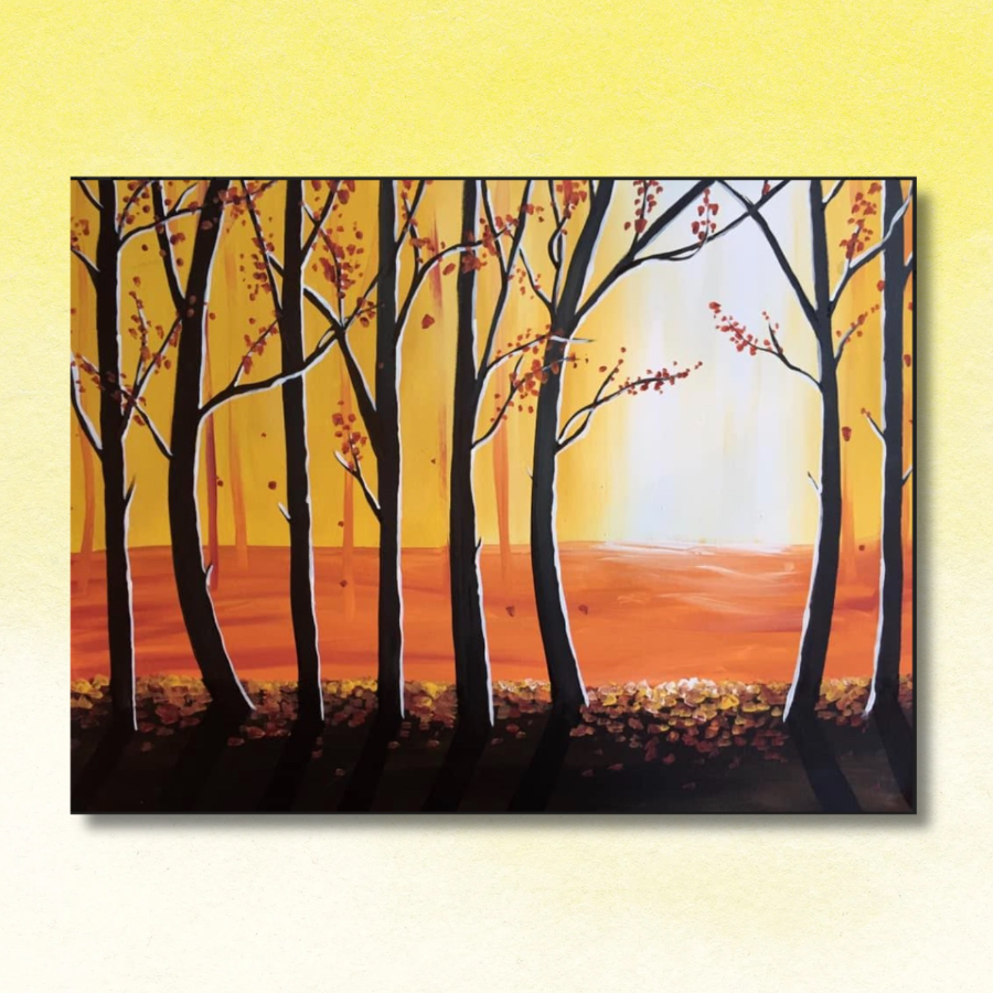 Easy Birch Trees Paint & Sip! | Art YOUR Way